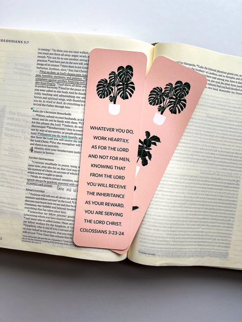 Colossians 3:23-24 Bookmarks – Nadia Design Co